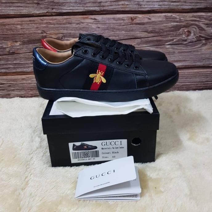 Jual SEPATU GUCCI ACE BEE BLACK MAN PREMIUM ORIGINAL | Shopee Indonesia