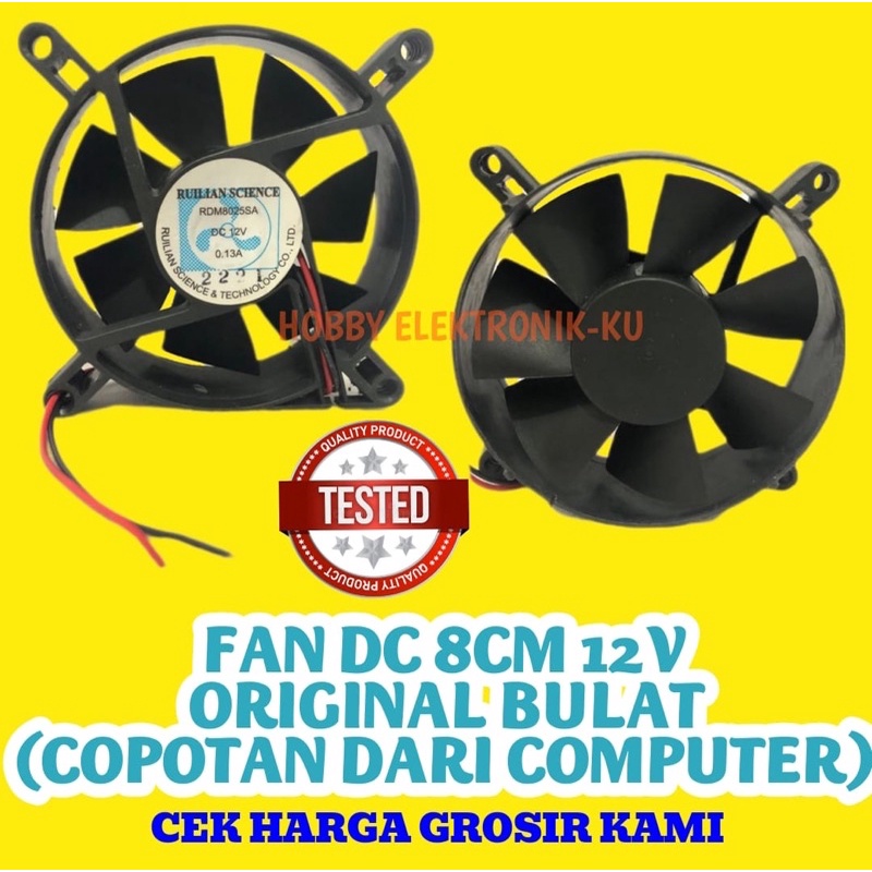Jual FAN DC 8CM 12V ORIGINAL TAIWAN BULAT COPOTAN DARI COMPUTER ...
