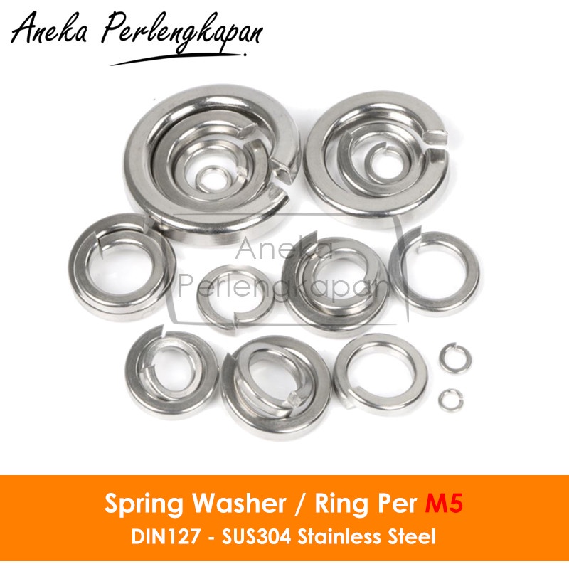 Jual DIN127 Spring Washer / Ring Per Stainless Steel SUS304 M5 Set ...