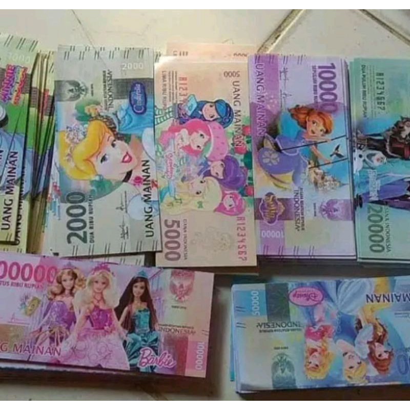 Jual uang mainan/uang gambar/ isi 100 lembar grosir | Shopee Indonesia