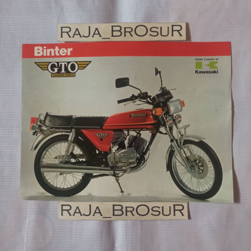 Jual Poster brosur katalog flyer jadul lawas Kawasaki Binter GTO KH110 ...