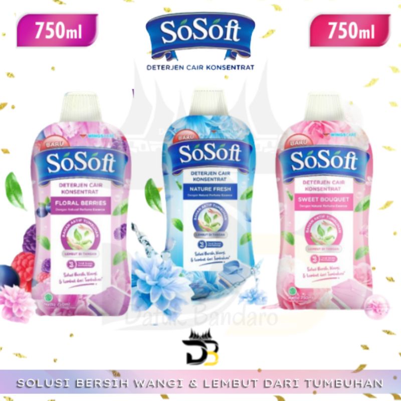 Jual SoSoft DETERJEN CAIR NATURE FRESH BOTOL 750 ML So Soft SWEET ...