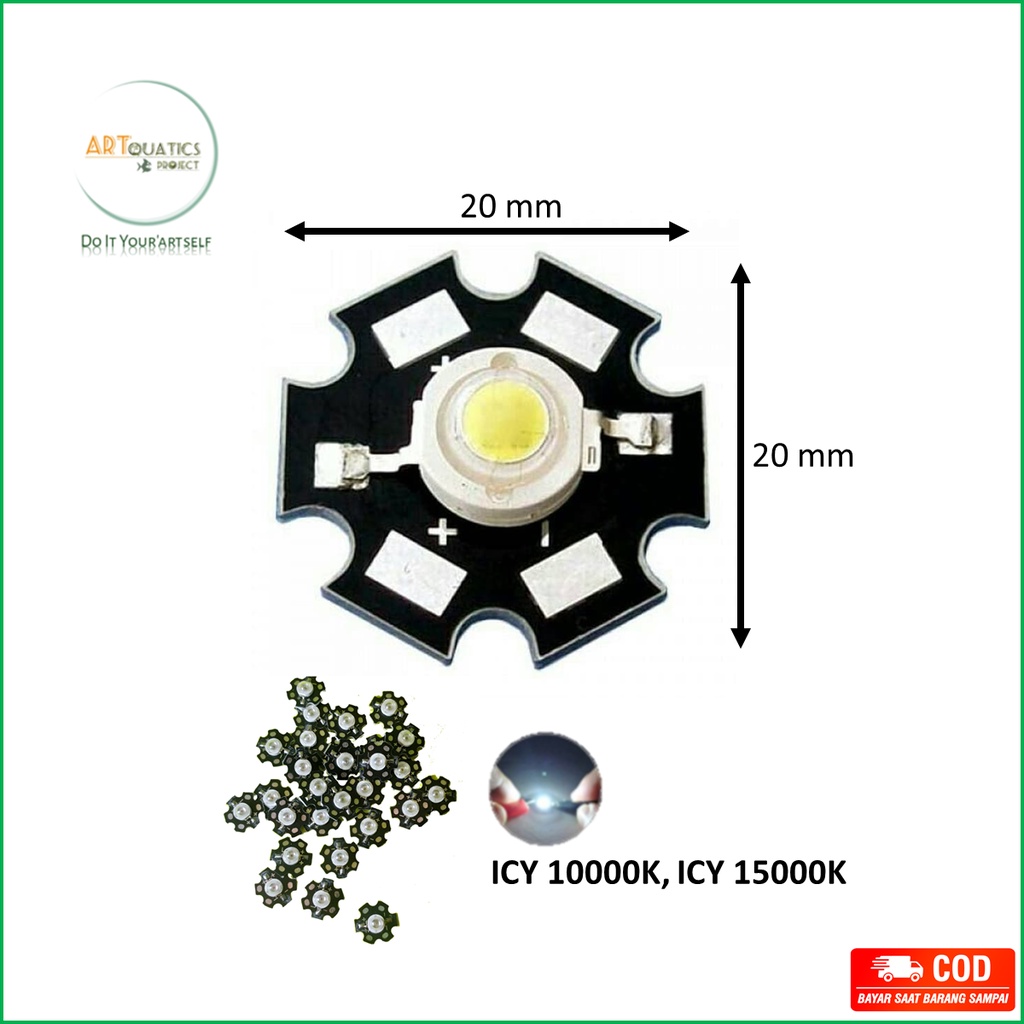 Jual LED HPL 1 WATT WARNA ICY 10000K & 15000K | Shopee Indonesia