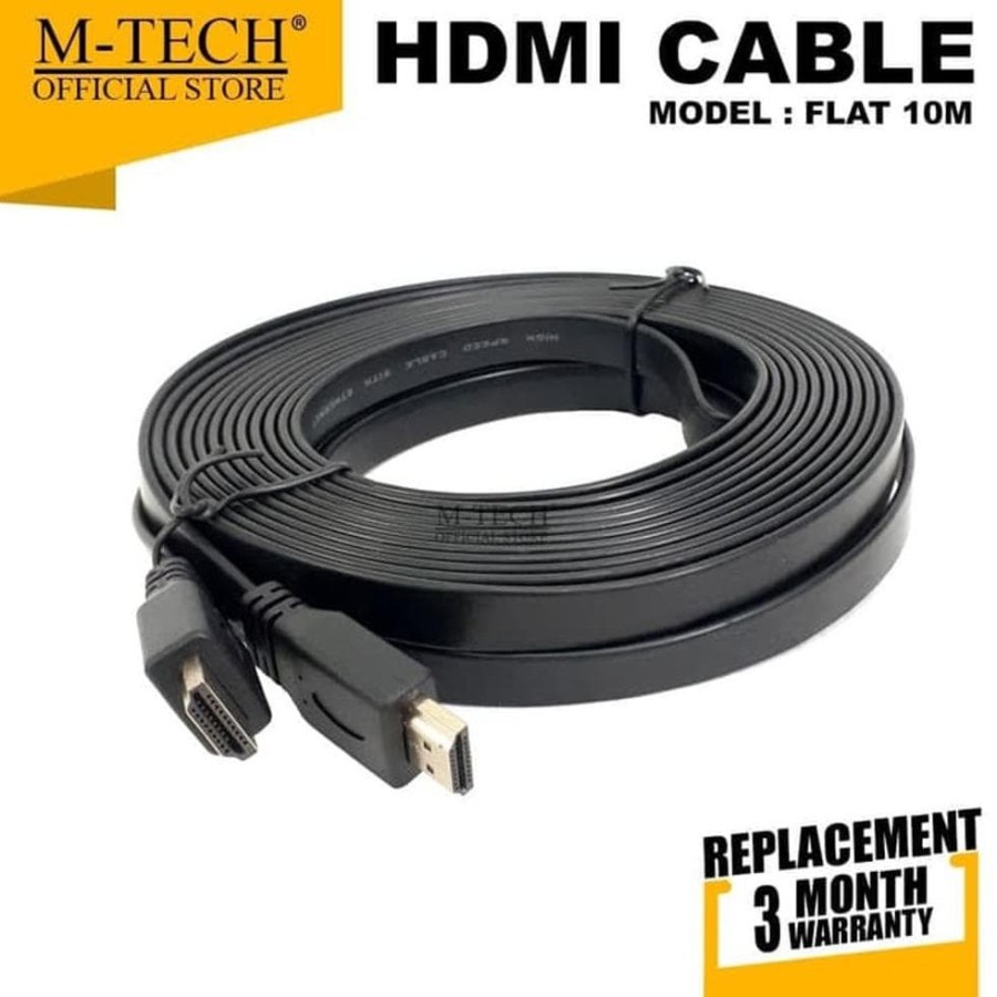 Jual Kabel Hdmi 10 Meter Flat M-Tech Original | Shopee Indonesia
