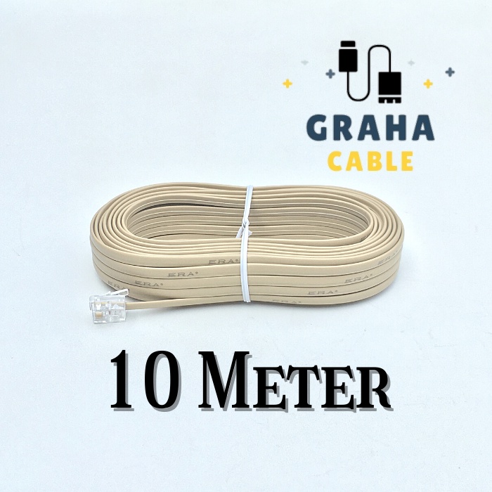 Jual Kabel Telpon - LINE Telepon + Pin RJ11 10Meter | Shopee Indonesia