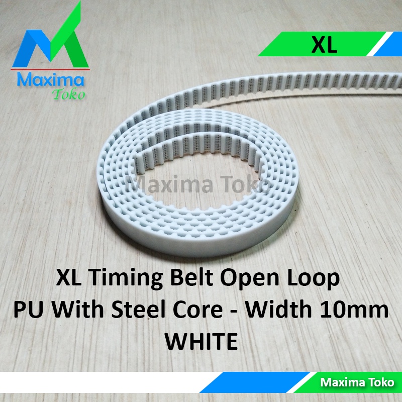 Jual XL Timing Belt Open Loop PU Steel Core Lebar 10mm PER METER WHITE ...