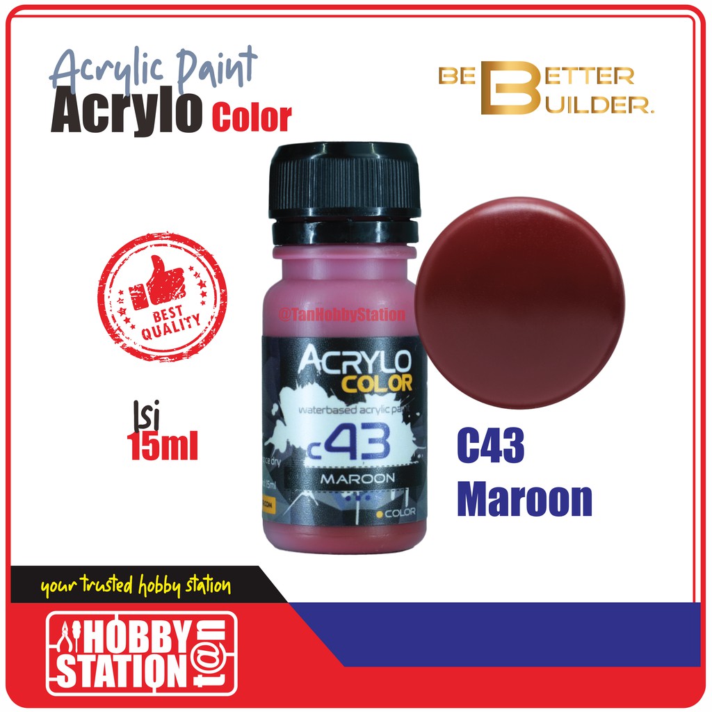 Jual Acrylo Color MAROON - Gundam ModelKit Acrylic Handbrush Airbrush ...