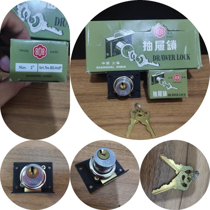 Jual Kunci Laci Meja Drawer Lock 808 HL502P 2 Inch Lemari | Shopee ...