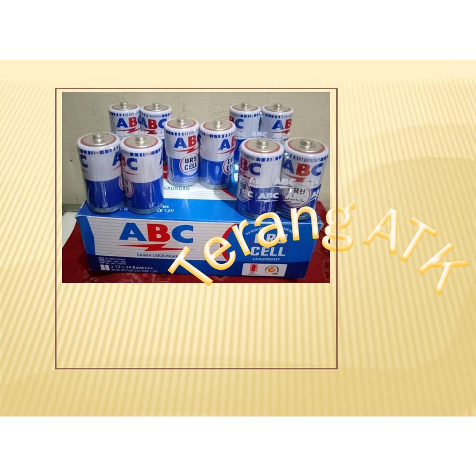 Jual Baterai Ukuran Sedang R14 C Merek ABC Biru [Isi 2 buah] | Shopee ...