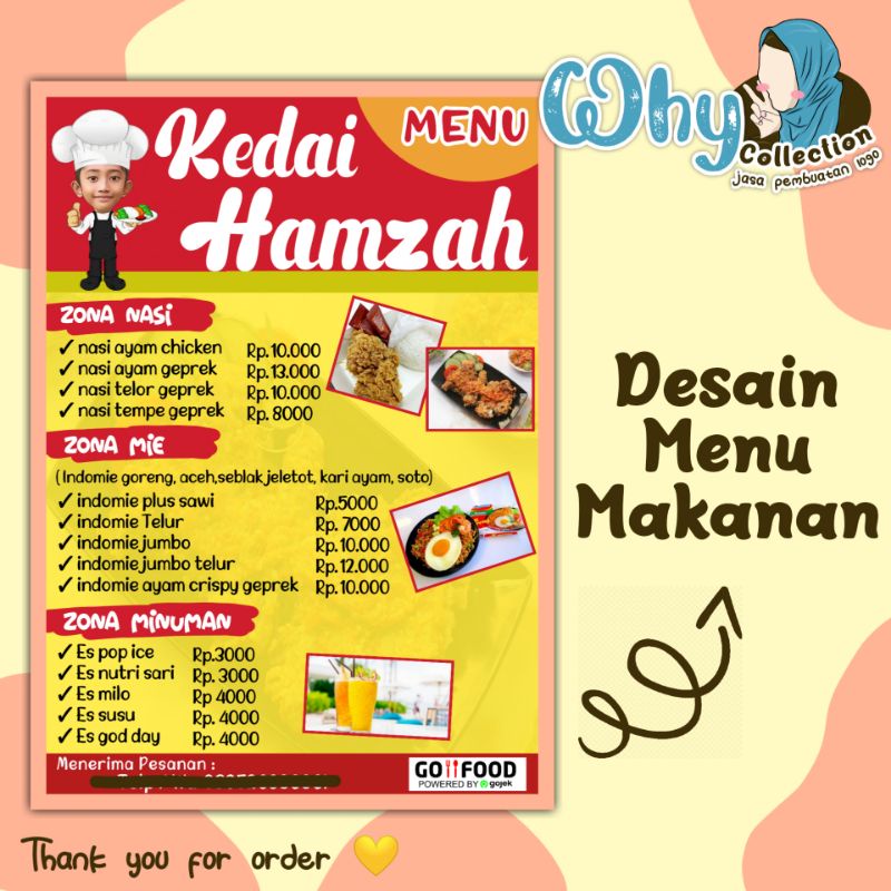 Jual Jasa desain Menu makanan, pricelist dan lainnya | Shopee Indonesia
