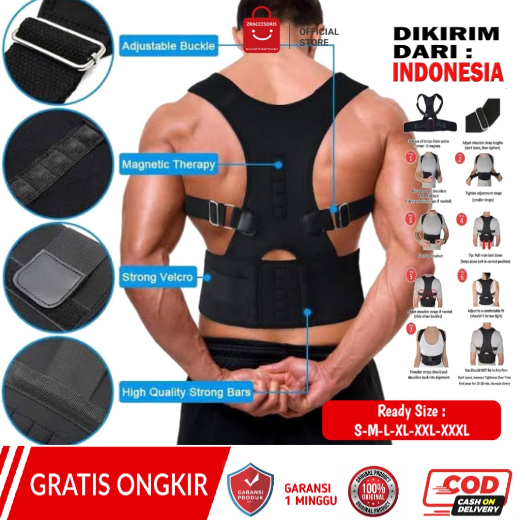Jual Alat Penegak Badan Body Posture Corrector Korset Penyangga Punggung Tulang Belakang ...