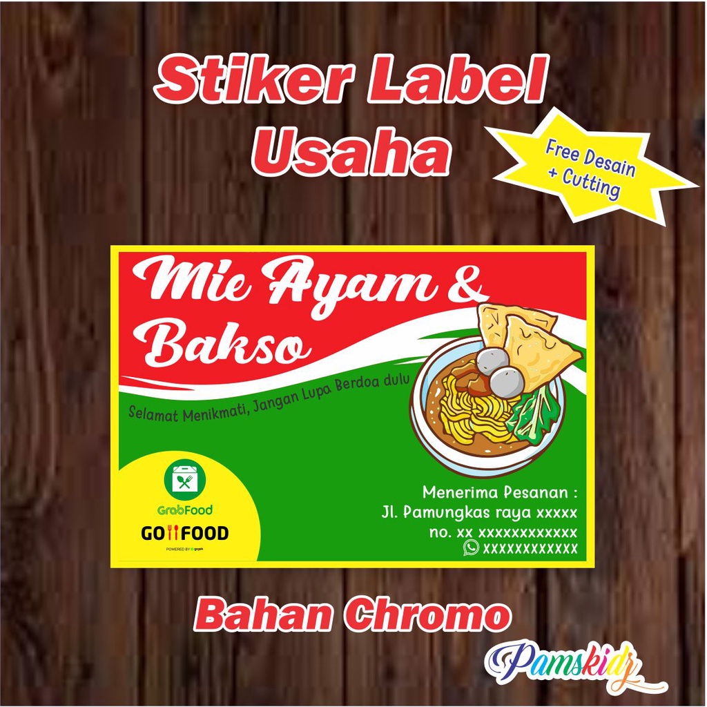 Jual Stiker Label Usaha/ Stiker Kemasan / Stiker Produk BAKSO / MIE ...