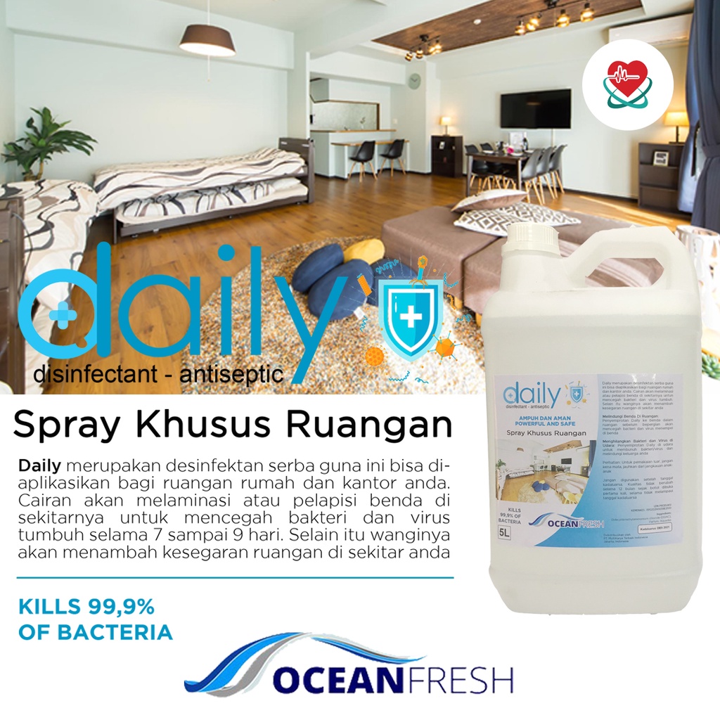 Jual DESINFEKTAN DAILY ANTISEPTIC DISINFEKTAN 5 LITER KHUSUS RUANGAN ...