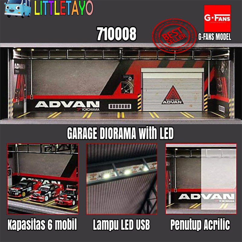 Jual G-Fans Model Skala 64 DIORAMA DIECAST HOTWHEELS GARAGE ADVAN YOKOHAMA MINI GT LANCER EVO ...