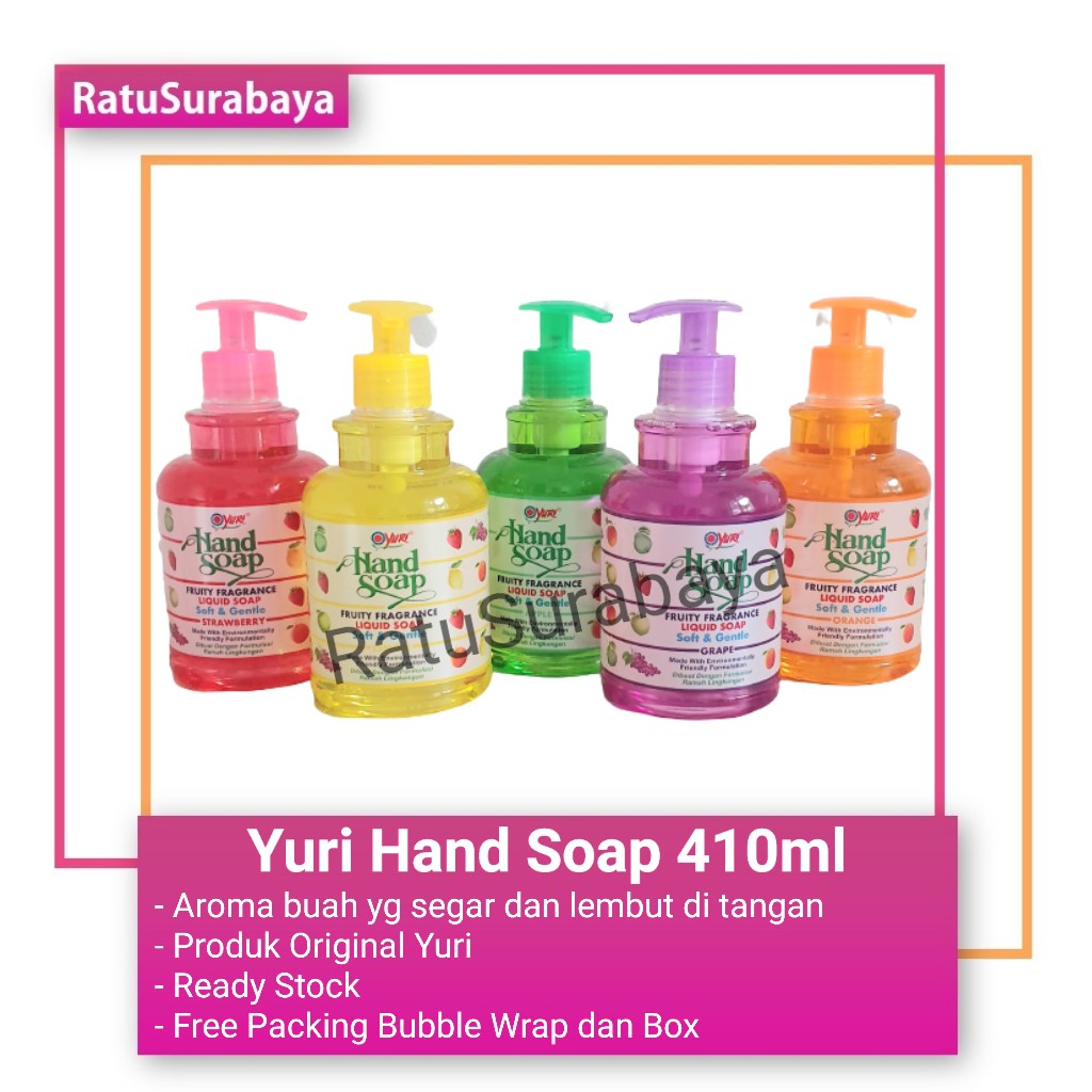 Jual Sabun Cuci Tangan Hand Wash Yuri Soap Pump 410ml Antiseptik Grape ...