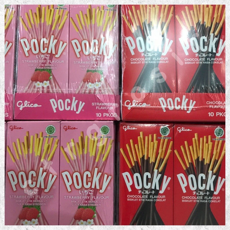 Jual Pocky Viral / pocky love / pocky stoberi coklat 1pak isi 10pcs ...