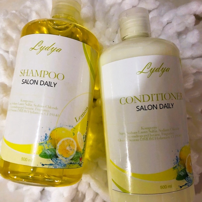 Jual PAKET Daily Salon Shampoo & Conditioner Lemon LYDYA 500 mll ...