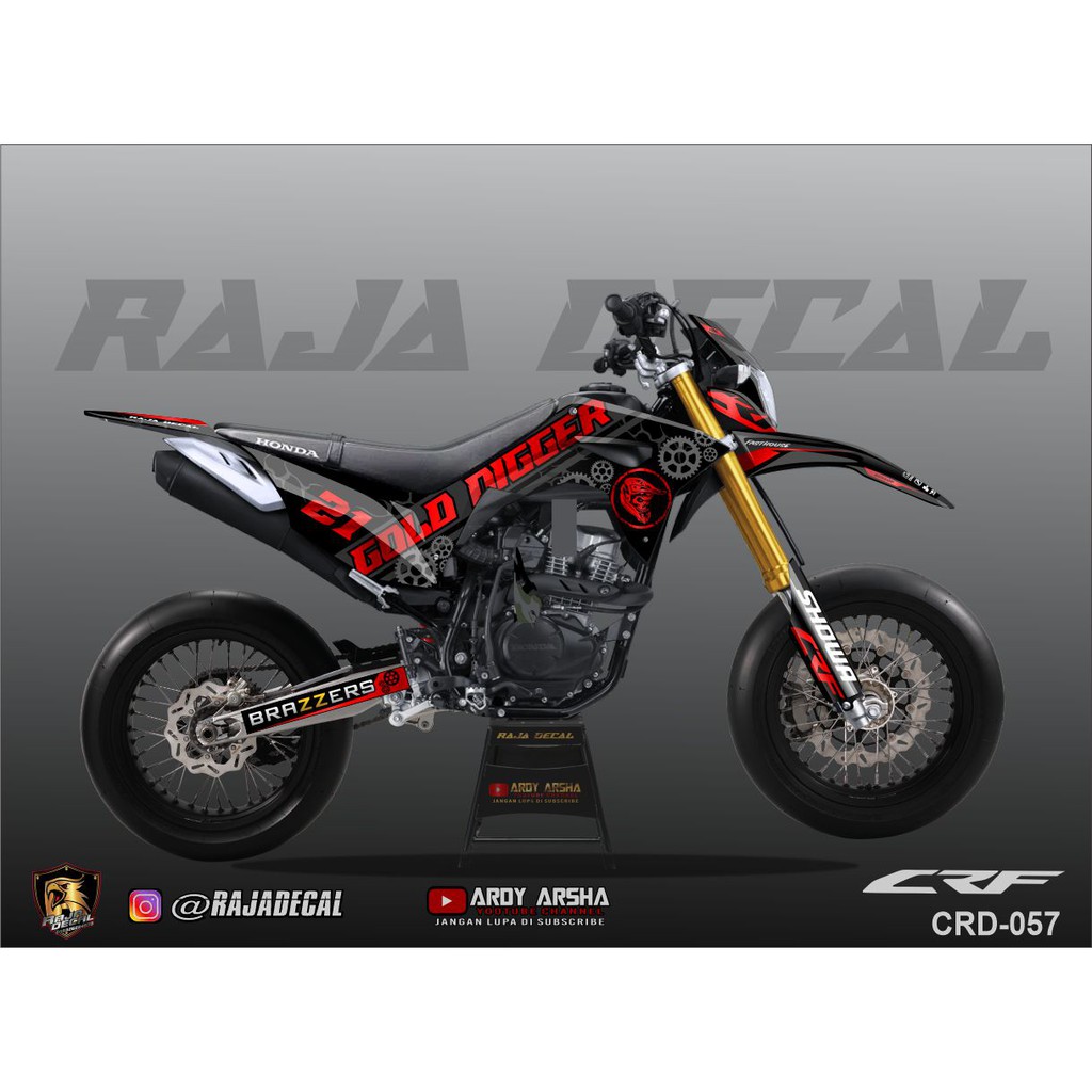 Jual Decal Sticker CRF 150L Supermoto-Dekal Stiker CRF 150L Disain Gold ...