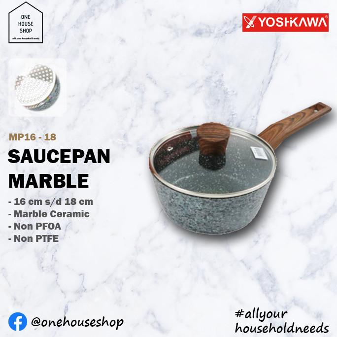 Jual Panci Saucepan Marble Ceramic Anti Lengket Yoshikawa Premium ...