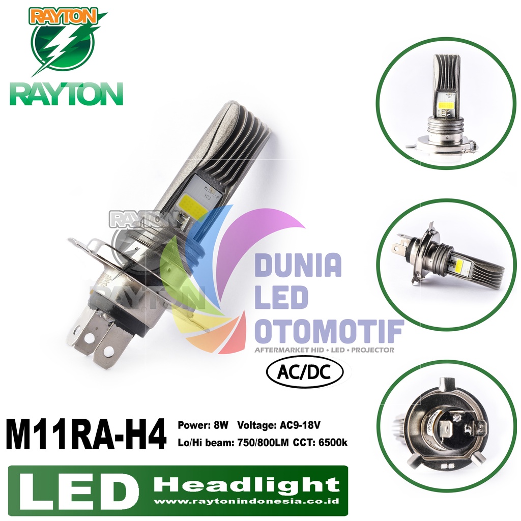 Jual RTD Rayton Lampu Utama / Lampu Depan Motor LED Putih M11RA-H4 ...