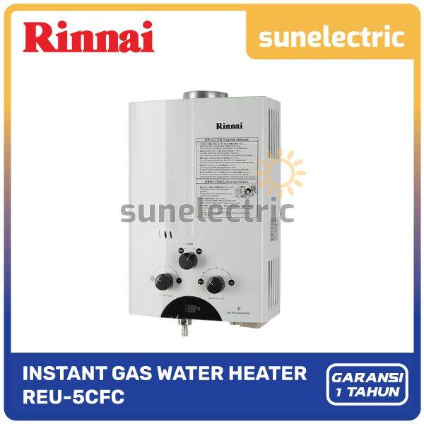 Jual Rinnai REU-5CFC Gas Water Heater Low Pressure Temperature Control + LCD Display Gas Elpiji ...
