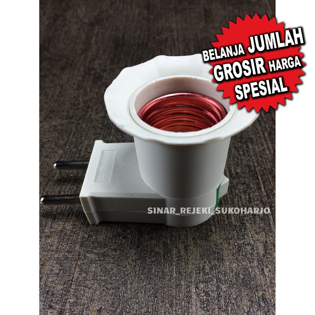 Jual Fiting Lampu - Fitting Colok plus saklar on off - Putih SNI ...