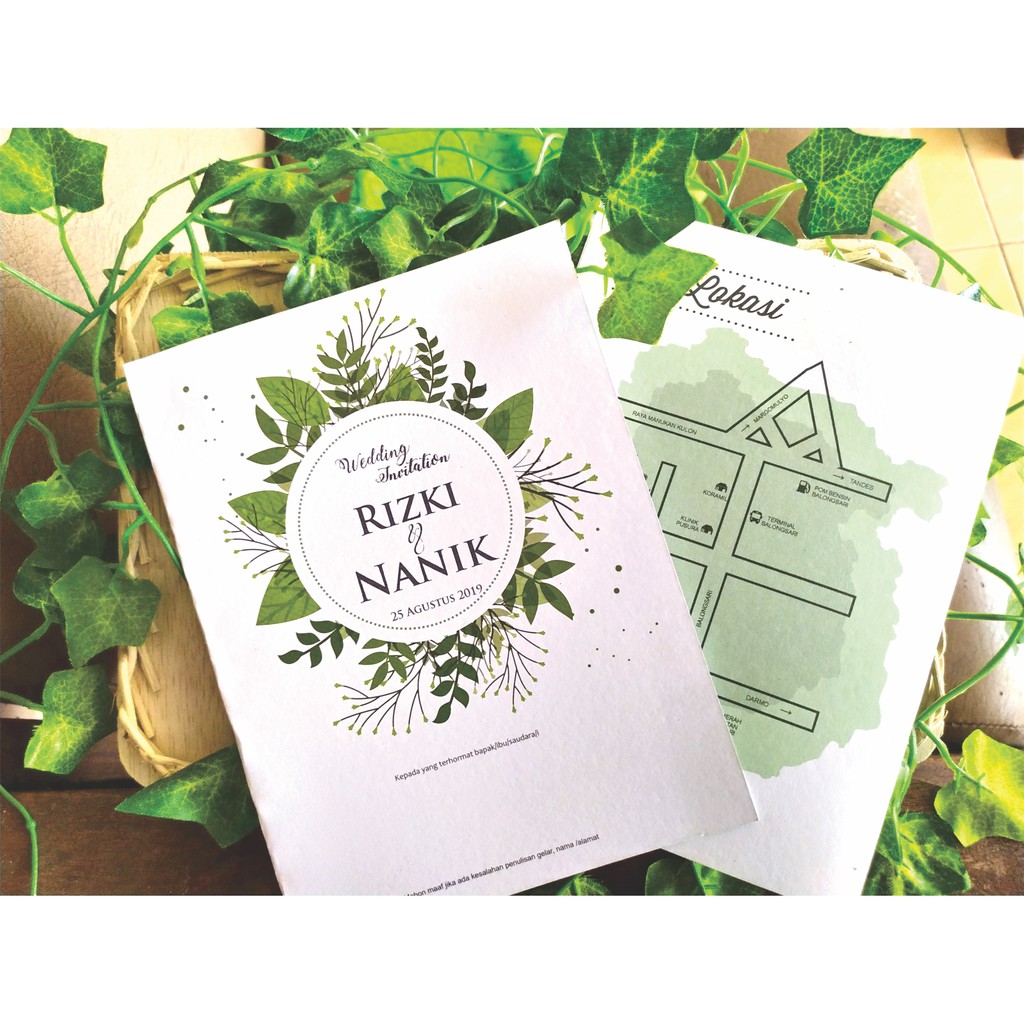Jual Undangan Pernikahan Tema Daun Model Rustic, Vintage, Murah Proses ...