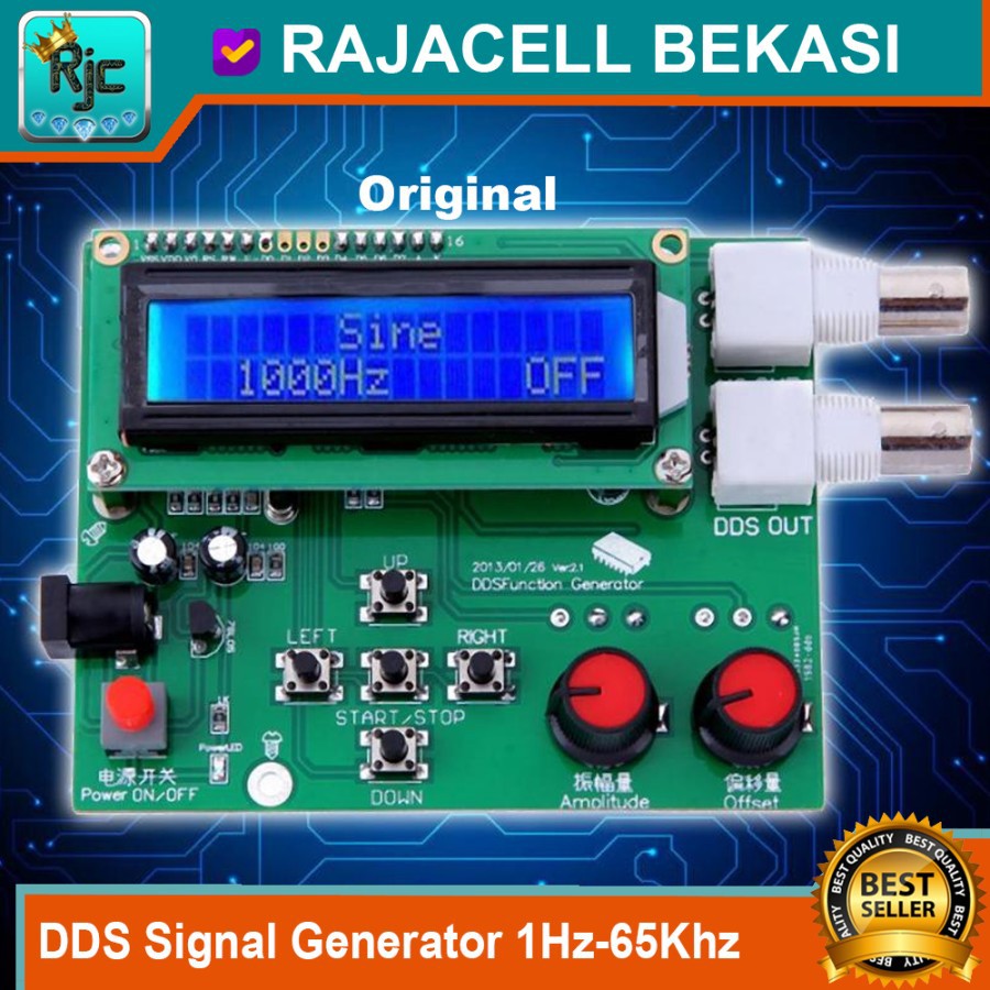 Jual DDS Function Signal Generator Module 1Hz - 65Khz Sine SquareSaw ...