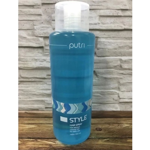 Jual Putri Hair Spray Normal Non Aerosol 450ml Biru | Shopee Indonesia