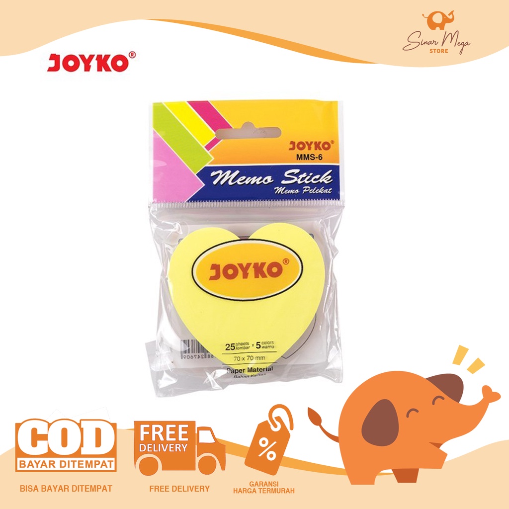 Jual Joyko Memo Stick Sticky Note MMS-6 Bentuk Love | Shopee Indonesia