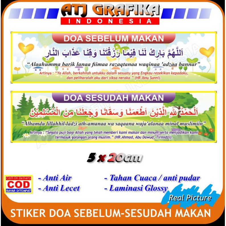 Jual stiker doa sebelum dan sesudah makan sticker ibadah keluarga islam ...