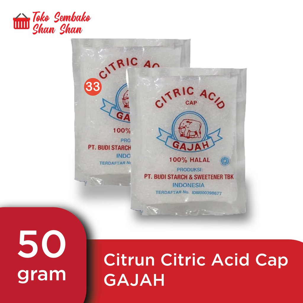 Jual CITRUN / SITRUN ACID CAP GAJAH 50GR 1pcs PEMBERSIH KERAK NODA BAJU ...