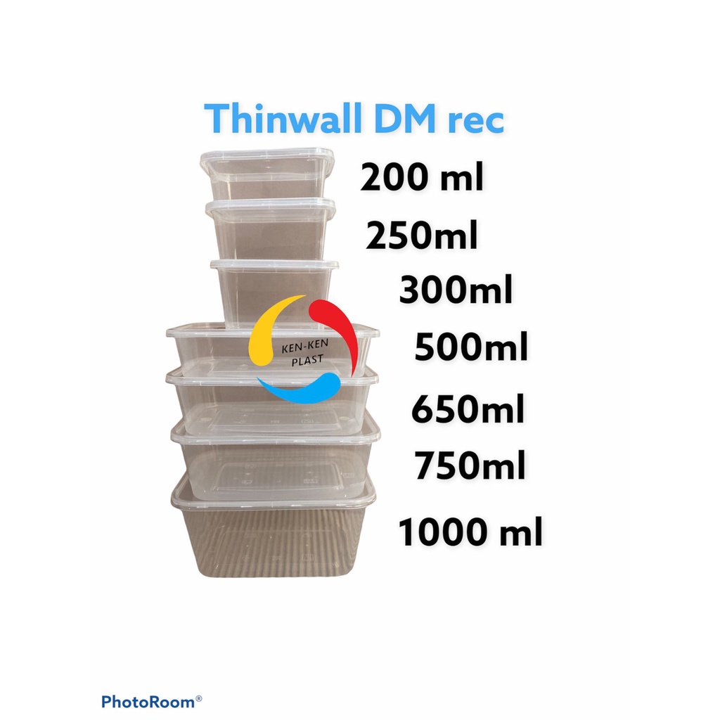 Jual Thinwall Merek Dm Persegi Panjang Rec Kotak Makan Plastik Mika
