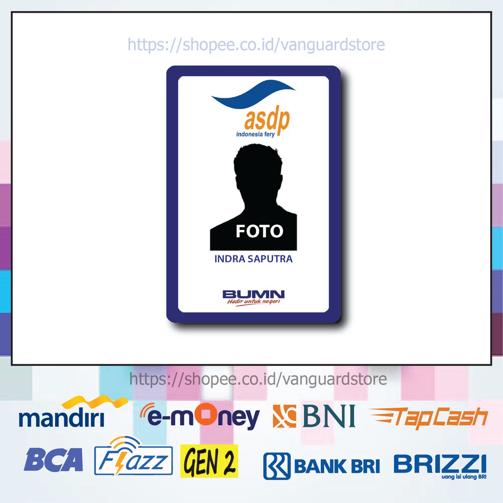 Jual KARTU E MONEY E TOLL ASDP KARTU NAMA CONTOH ID CARD 1 EMONEY ...