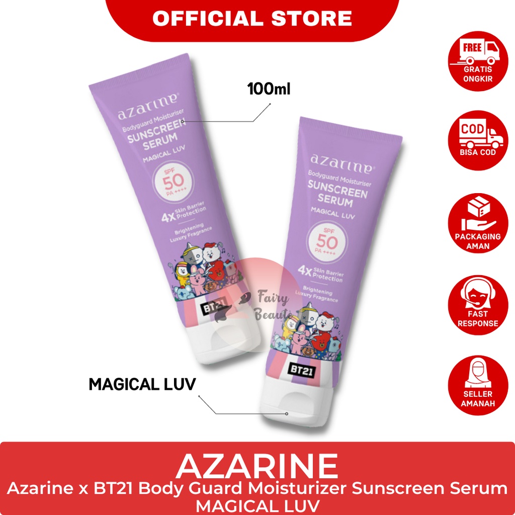 Jual Azarine x BT21 Bodyguard Moisturizer Sunscreen Serum SPF50 PA ...