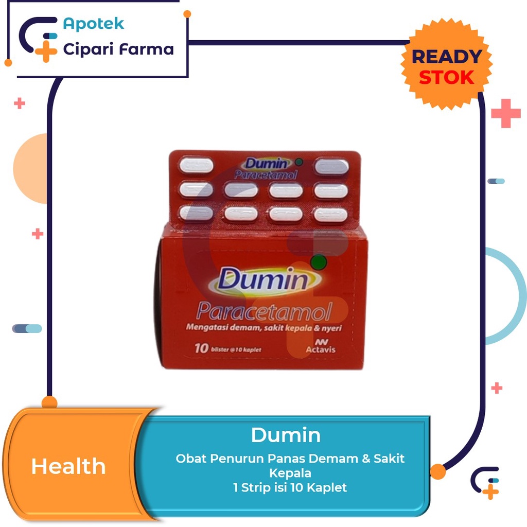 Jual Dumin 500mg Obat Turun Panas Demam | Pereda Sakit Kepala isi 10 ...