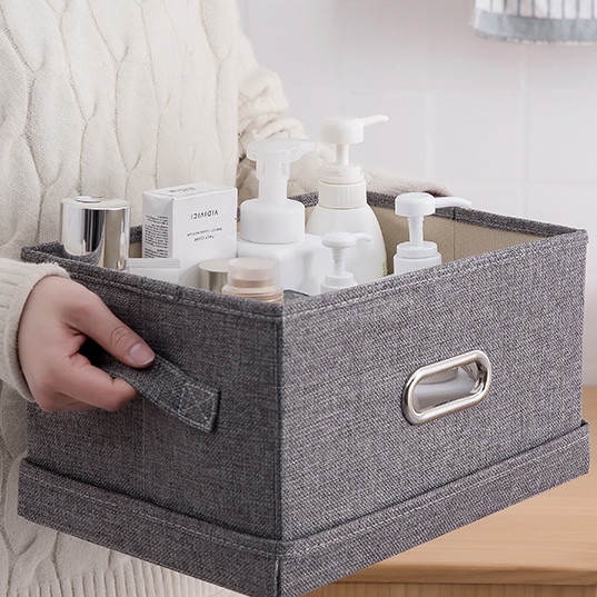 Jual UCHII HAKO Midi Foldable Multi Purpose Storage Box Linen | Kotak ...