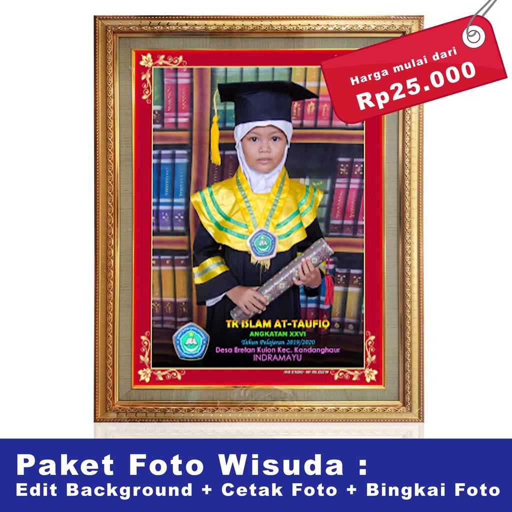 Jual PAKET FOTO WISUDA EDIT + CETAK + BINGKAI BISA RIQUEST BACKGROUND ...