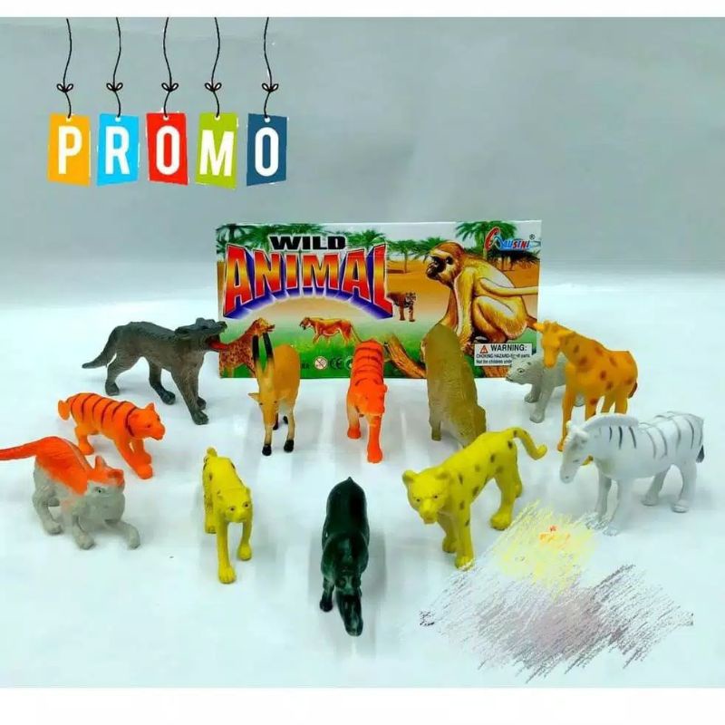 Jual Mainan Set Miniatur Wild Animal Mini isi 12 pcs | Shopee Indonesia