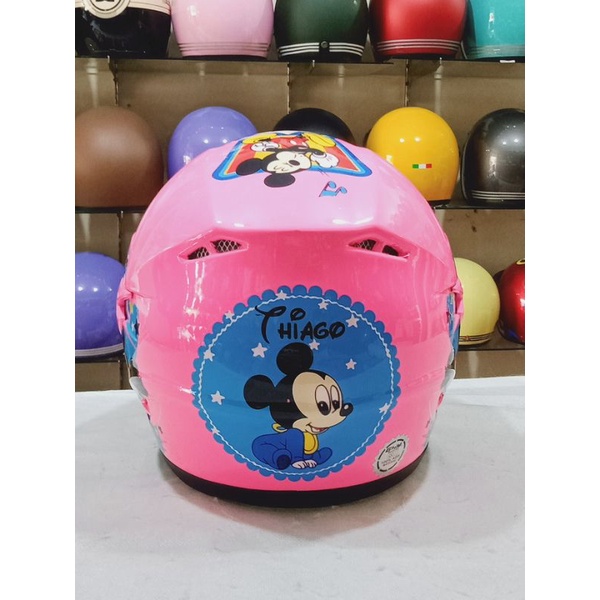 Jual Sky Helm Anak Mickey Mouse Pink Glossy Berlabel SNI Bisa COD ...