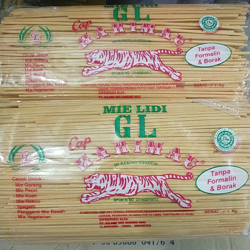 Jual Mie Lidi GL cap Harimau 1 kg | Shopee Indonesia