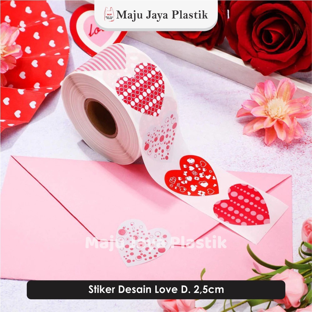 Jual Stiker Label Desain Love Valentine isi 10pcs / Ukuran 2.5cm Untuk ...