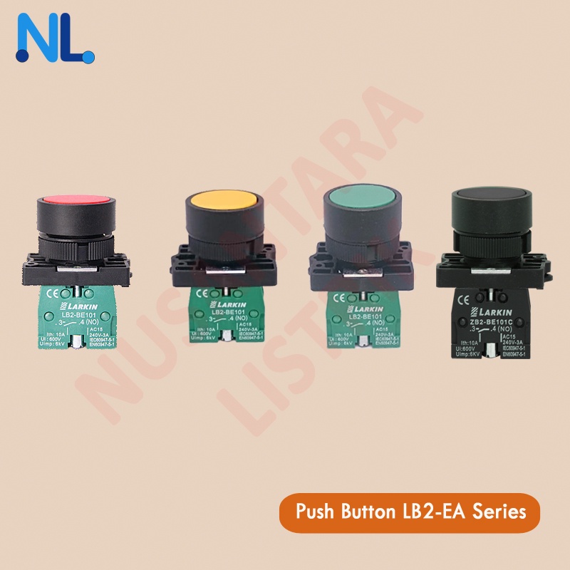 Jual Push Button Plastic Head Flat Larkin 1NO+1NC | Shopee Indonesia