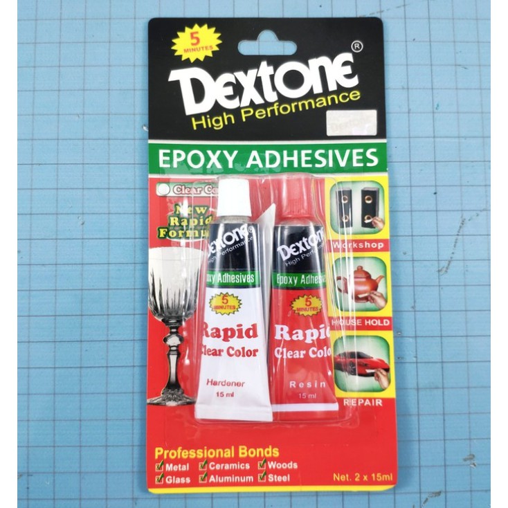 Jual DEXTONE LEM EPOXY RAPID CLEAR BENING 5 MENIT 30ML | Shopee Indonesia