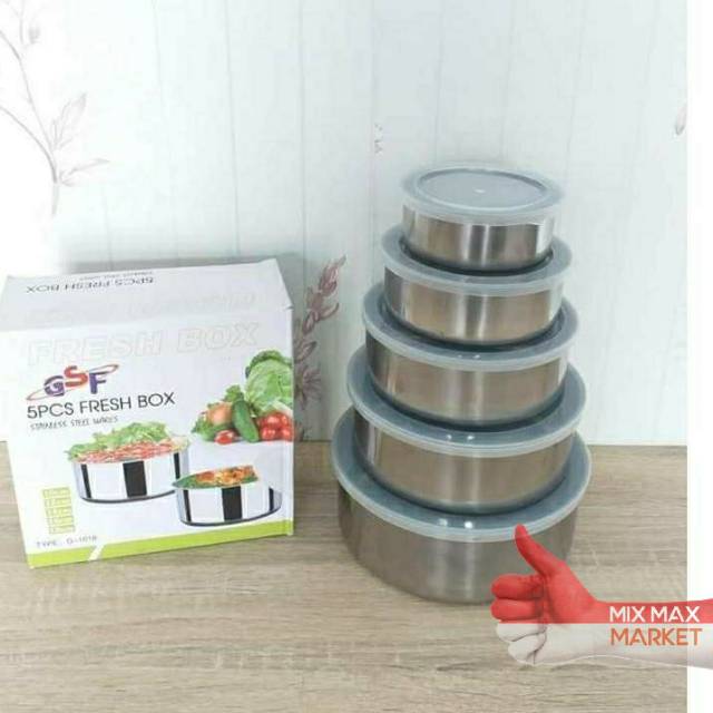 Jual Rantang Stainless Steel Susun 5 PCS / Protect Fresh Box GSF Free ...