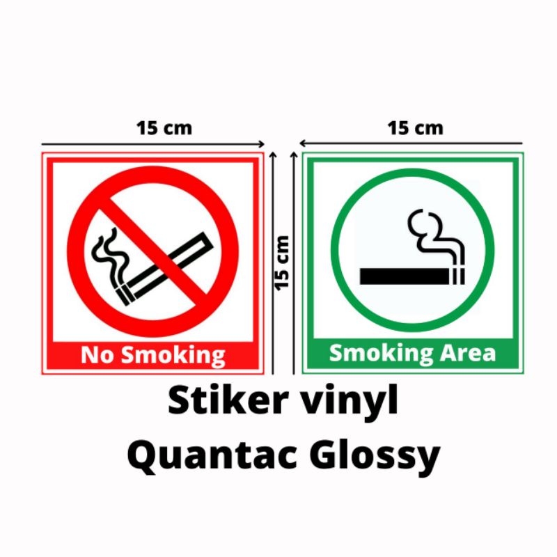 Jual 2 Stiker larangan merokok dan area merokok| Sticker label no ...