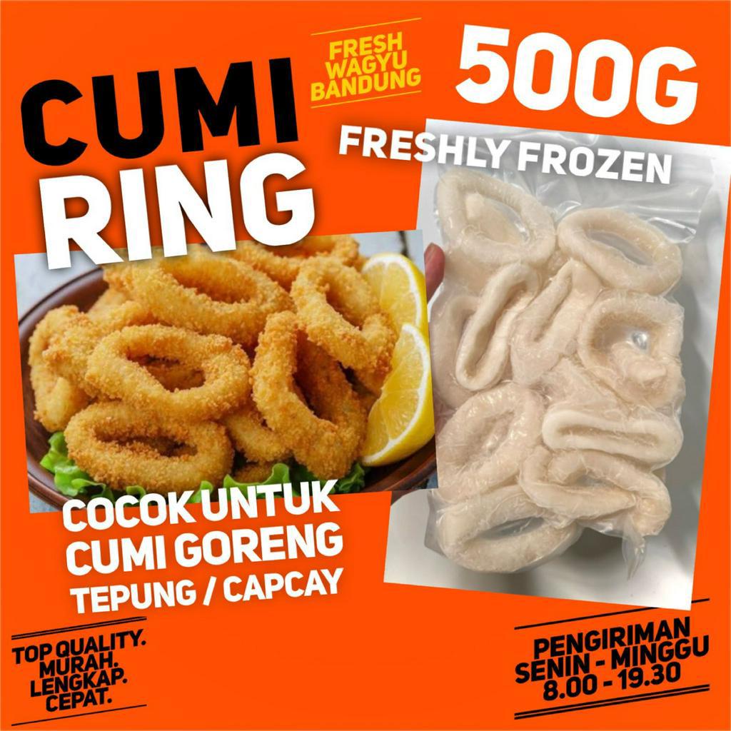 Jual CUMI RING IMPOR CALAMARI FRESH Squid Cincin Potong Seafood Premium ...