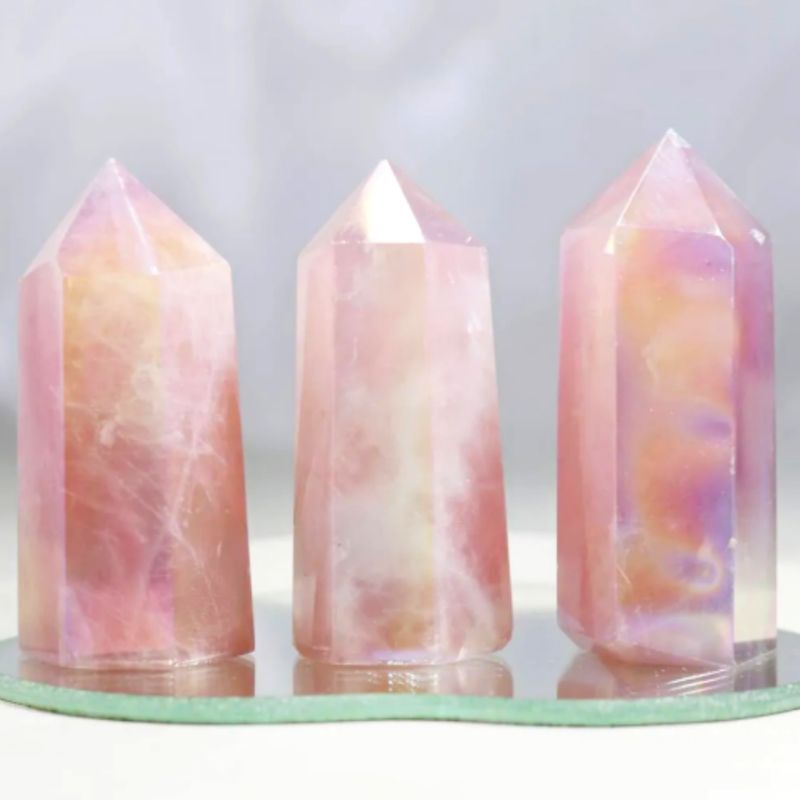 Jual Aura Rose Quartz Crystal Tower / Pink Anandalite Kristal Specimen ...