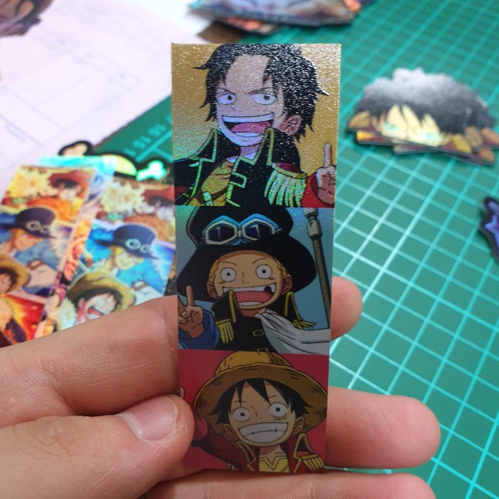 Jual Sticker Hologram Anime Slap - PSH940 - One Piece luffy sabo ace ...