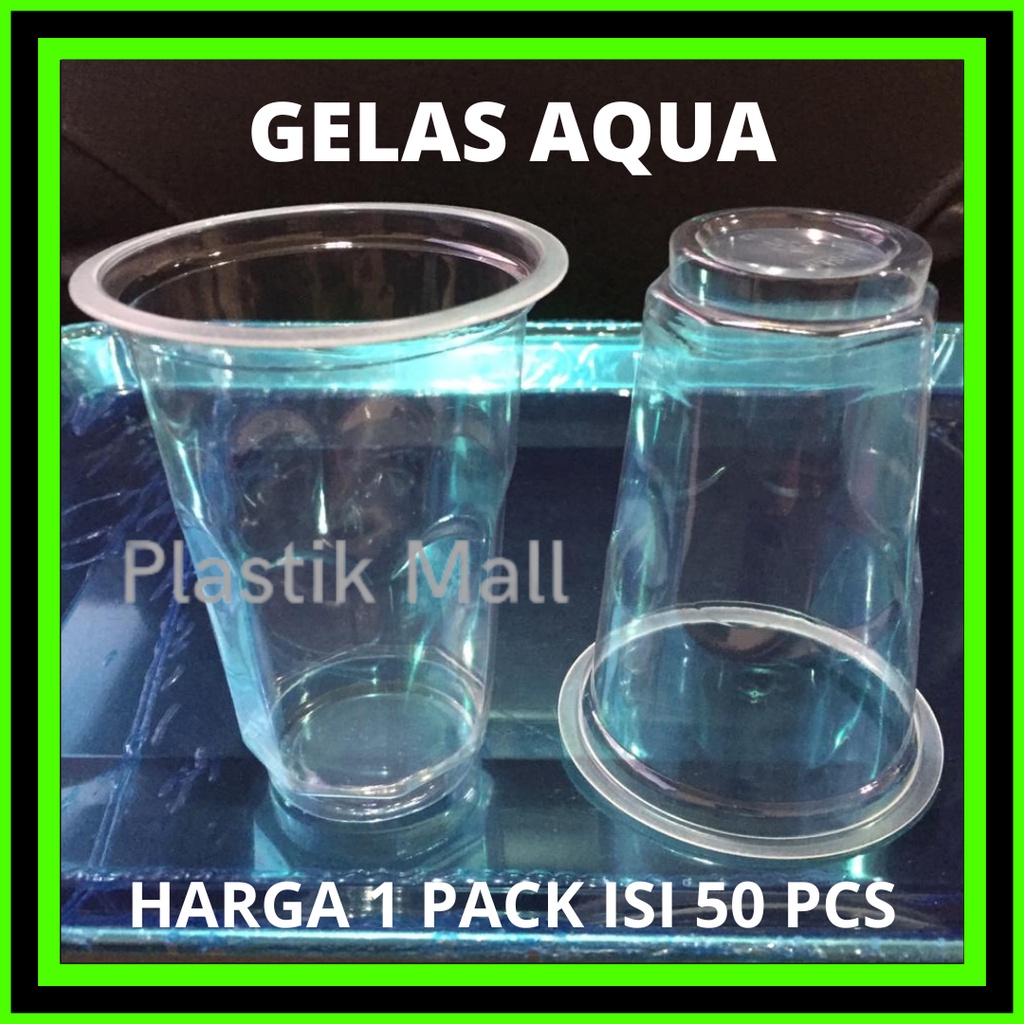 Jual GELAS PLASTIK CUP AQUA /GELAS KOPI/ ISI 50PCS 220ML / Gelas plastik cup aqua phoenix isi 50 ...